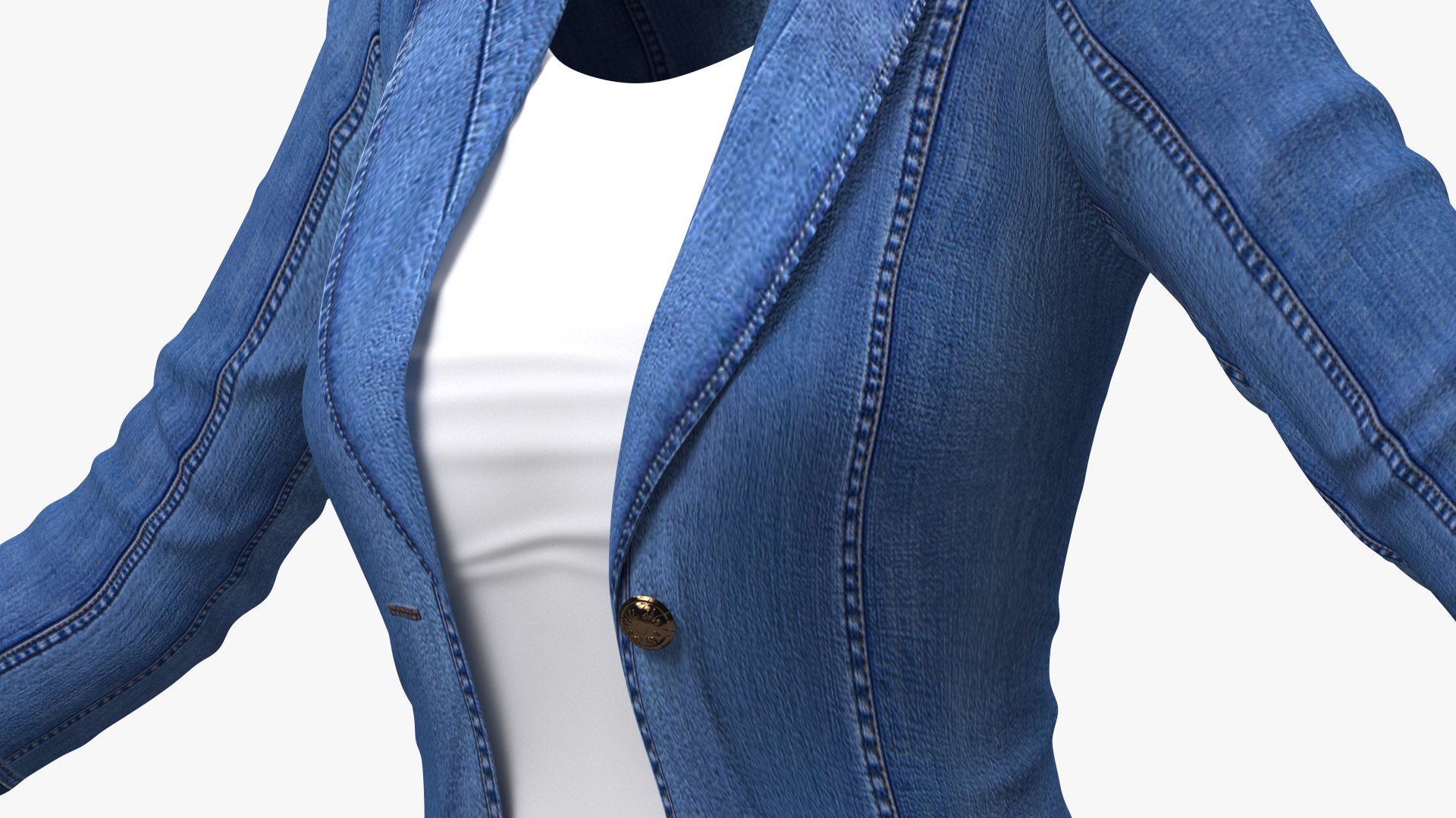 Womens Urban Style Clothes With Denim Jacket 3D Model - TurboSquid 1793910