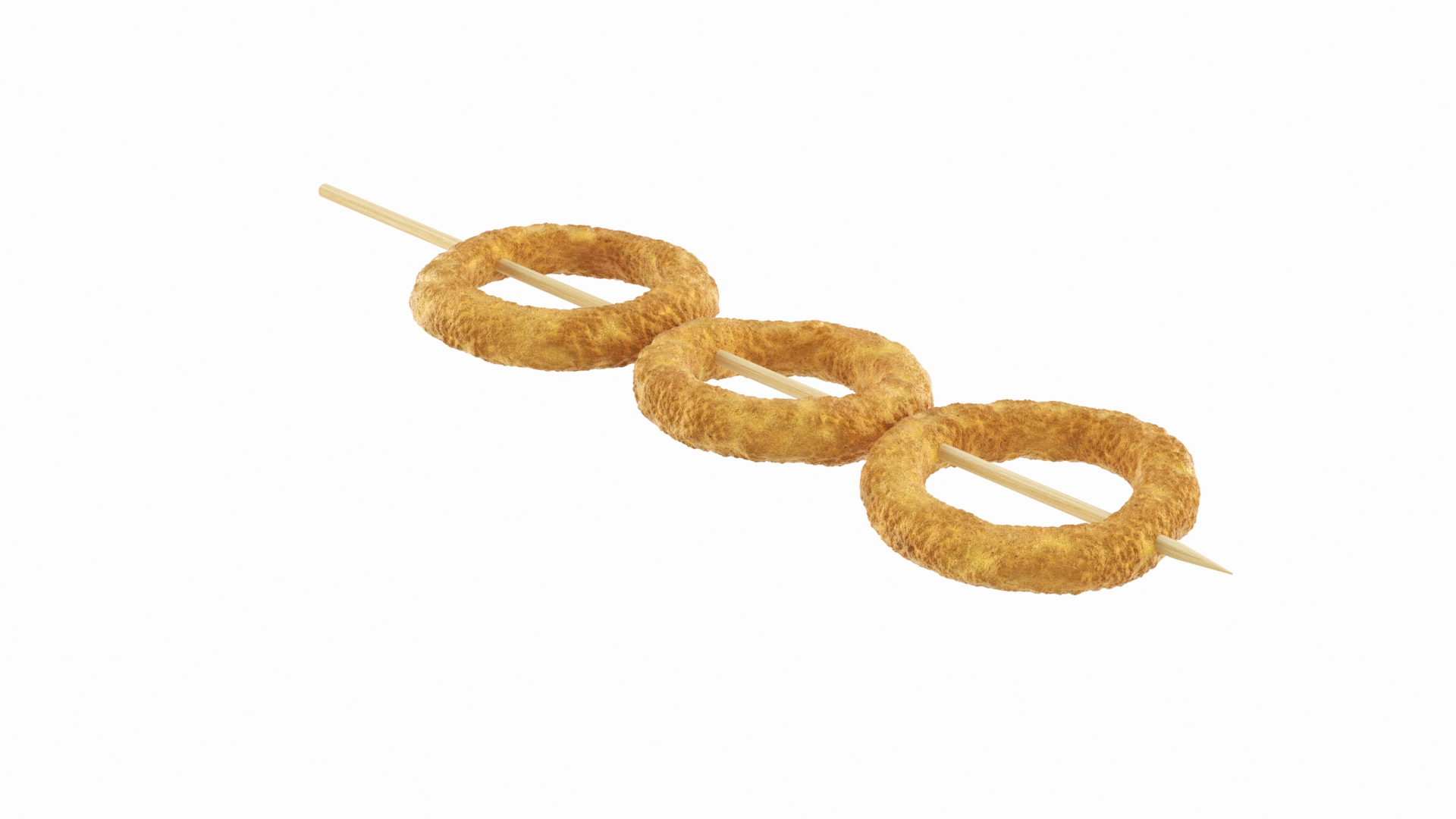 3D Onion Rings On Wooden Skewer Model - TurboSquid 2381191