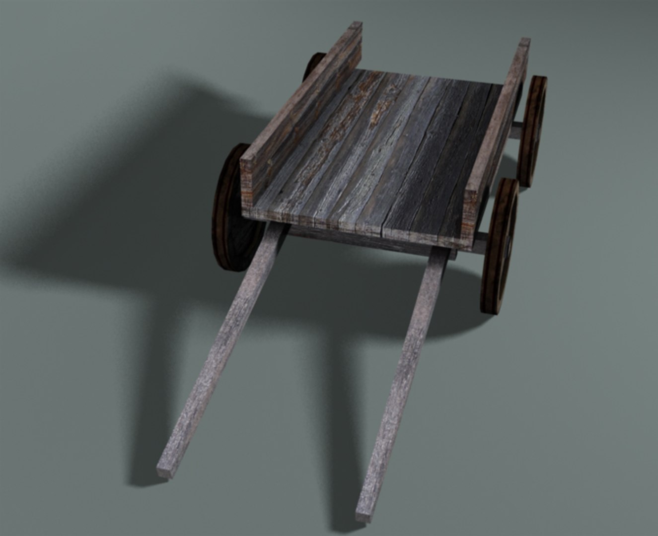 3d Low-poly Cart Model