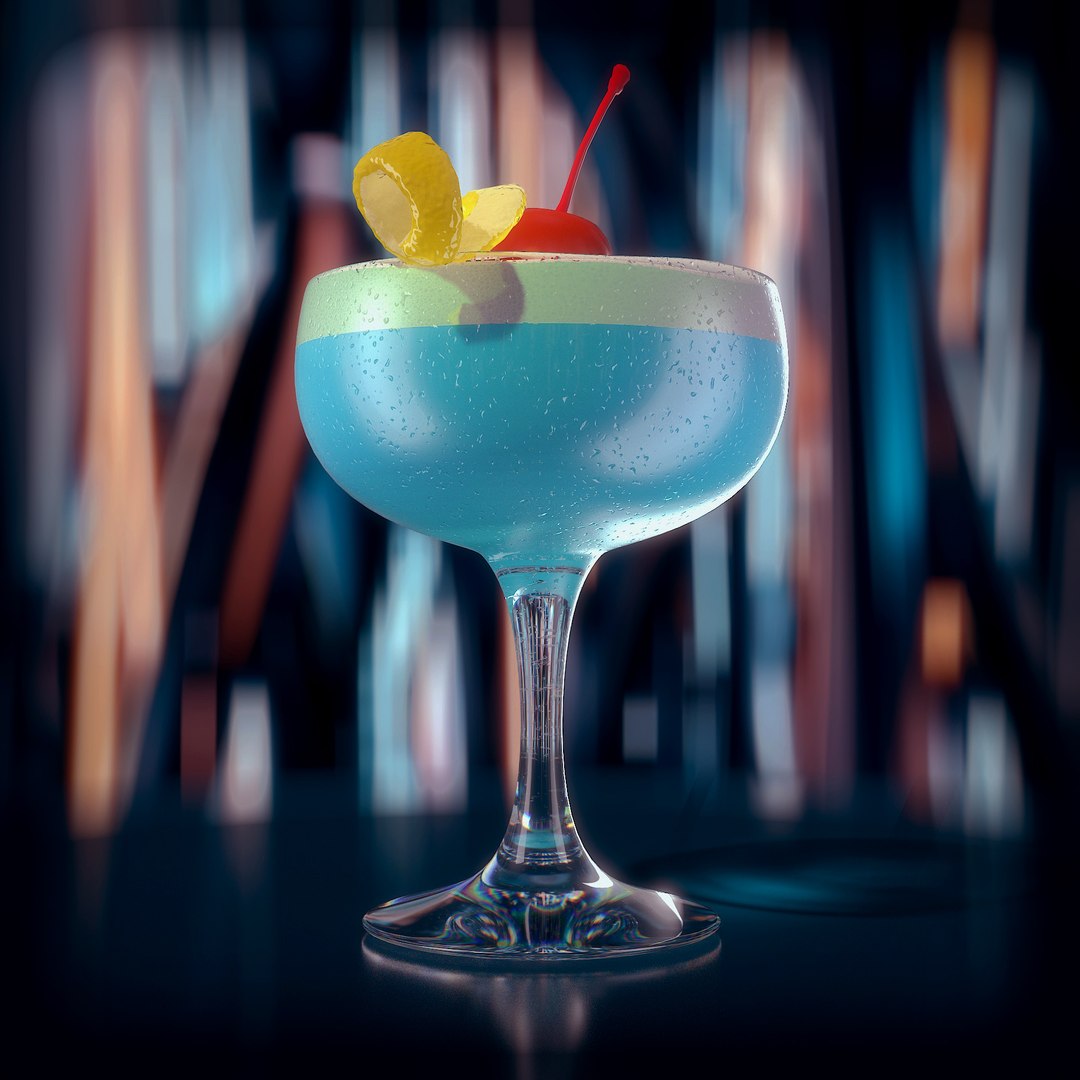 Blue Lady Cocktail Model - TurboSquid 2352938