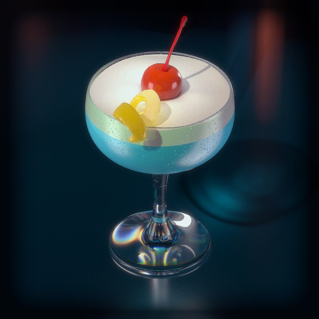 Blue Lady Cocktail Model - TurboSquid 2352938