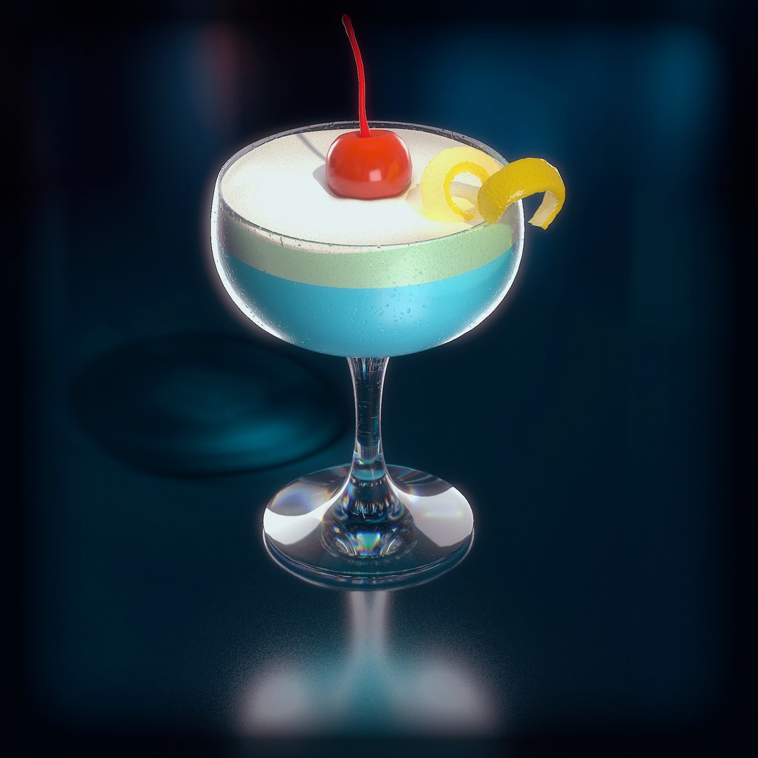 Blue Lady Cocktail Model - TurboSquid 2352938