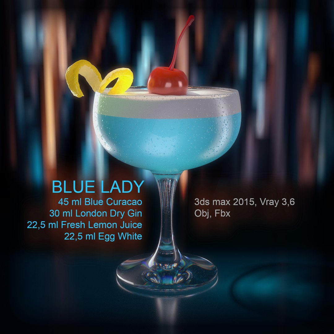 Blue Lady Cocktail Model - TurboSquid 2352938