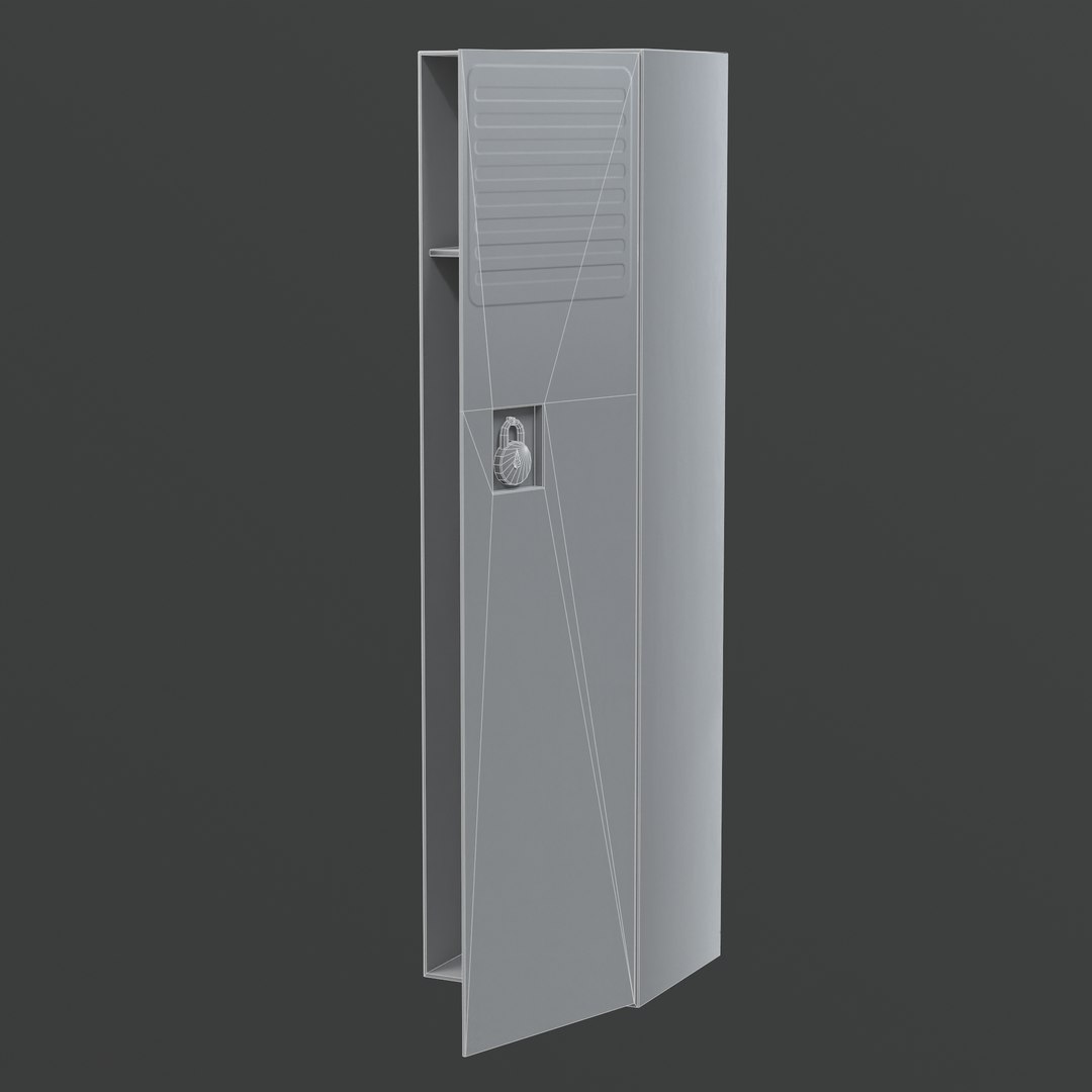 Free Low Poly Lockers filing cabinet with three drawers 3D model ...