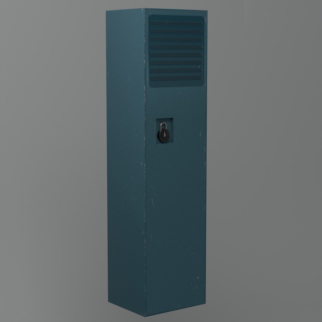 Free Low Poly Lockers filing cabinet with three drawers 3D model ...