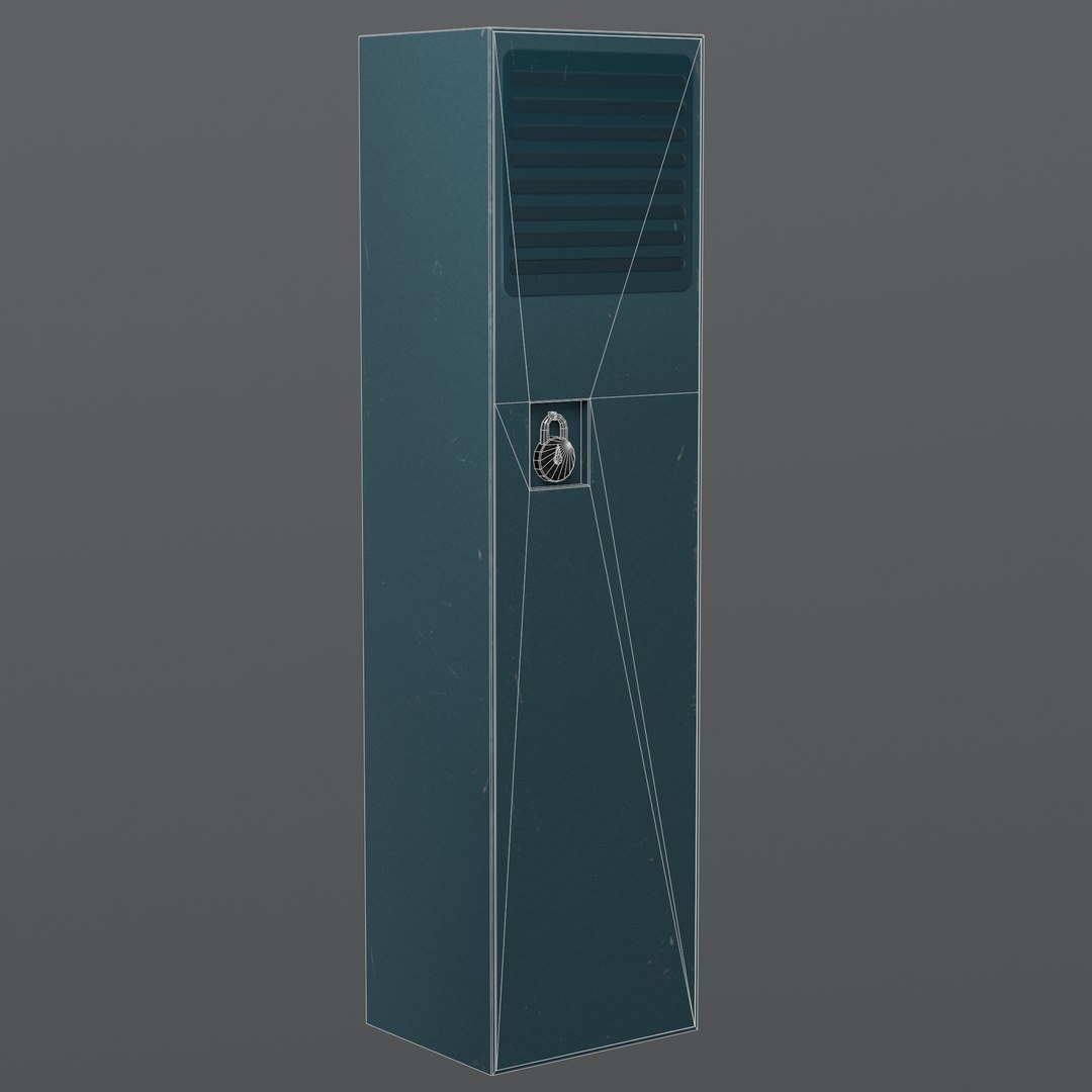 Free Low Poly Lockers filing cabinet with three drawers 3D model ...