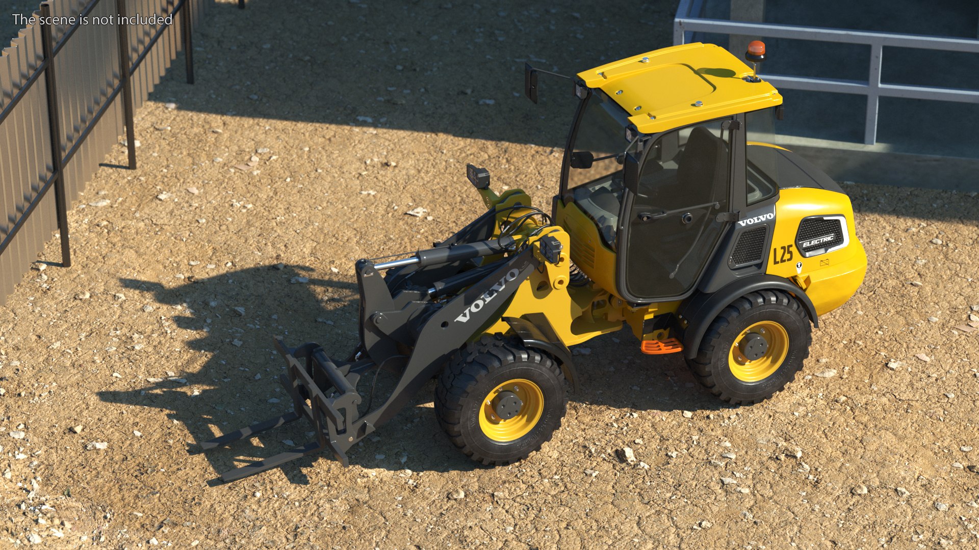 Volvo L25 Electric Loader with Pallet Fork Simple Interior 3D model ...
