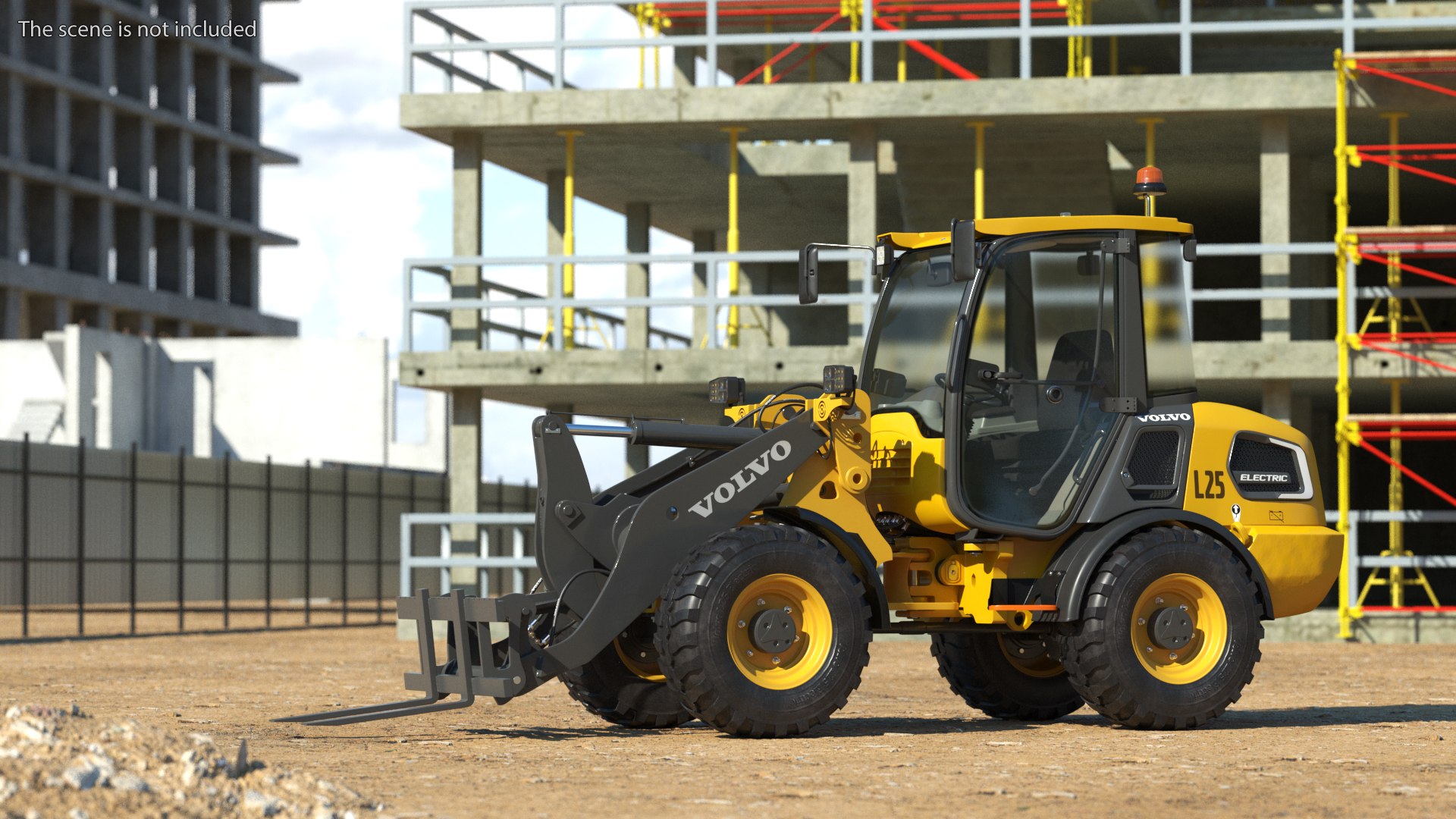 Volvo L25 Electric Loader with Pallet Fork Simple Interior 3D model ...