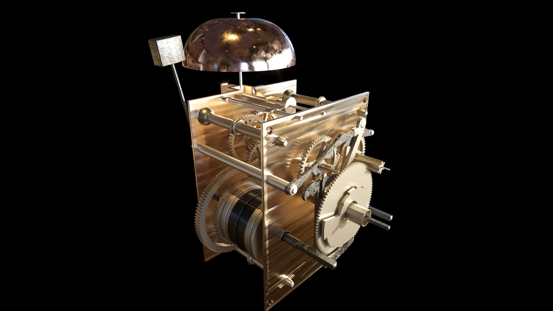 3D Striking Clock Mechanism - TurboSquid 1620631