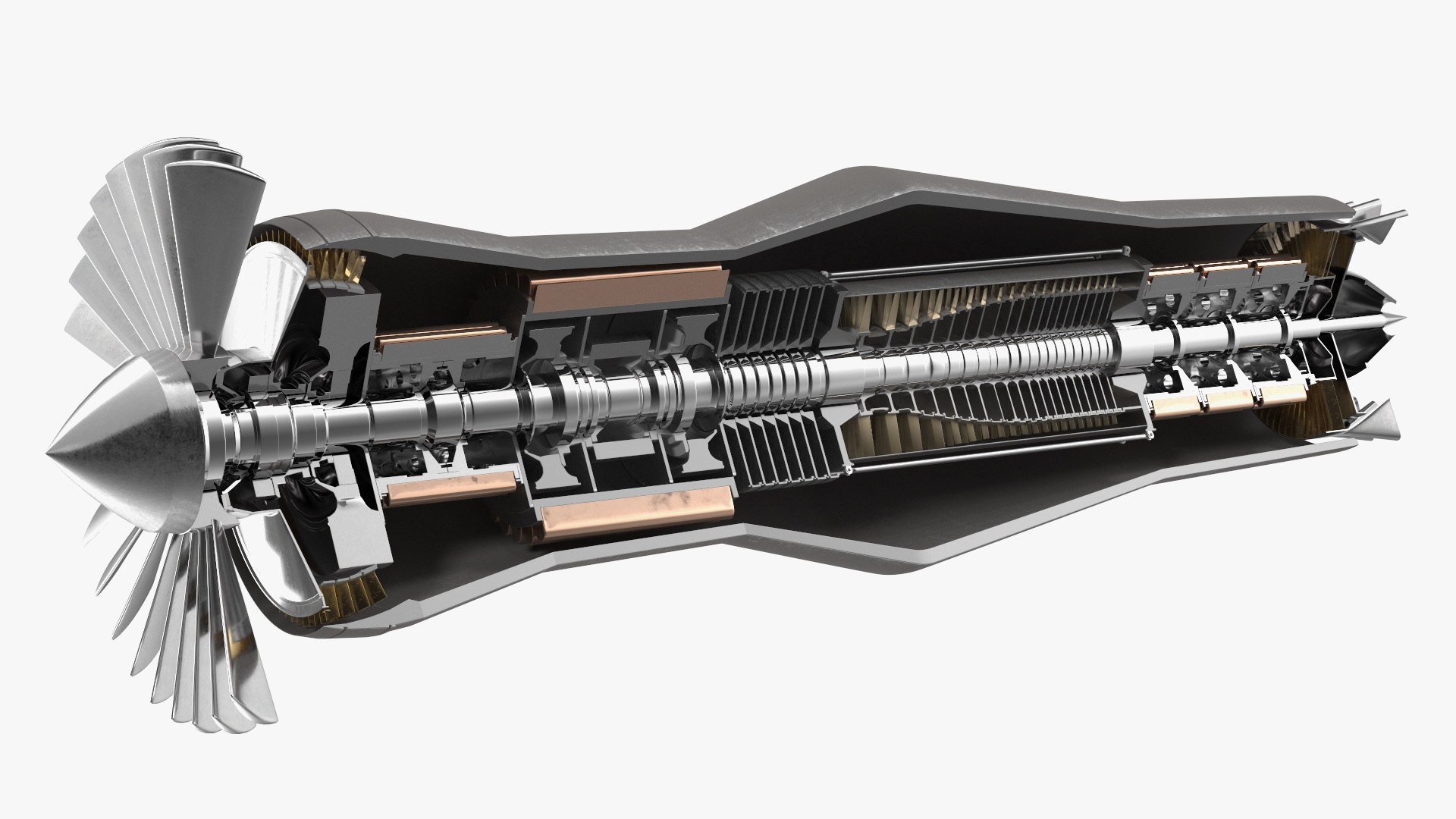 jet engine cutaway view