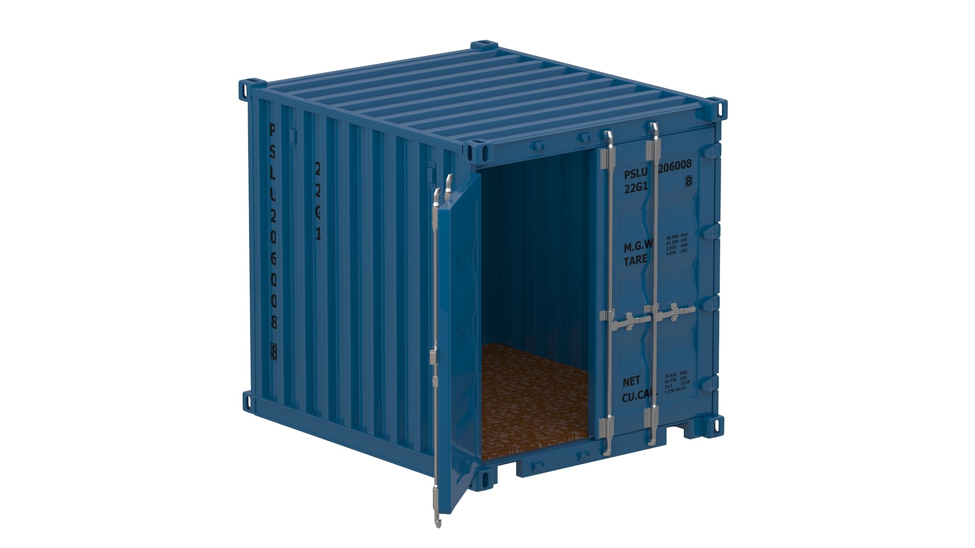 8ft Shipping Container Gray Model - TurboSquid 2347353