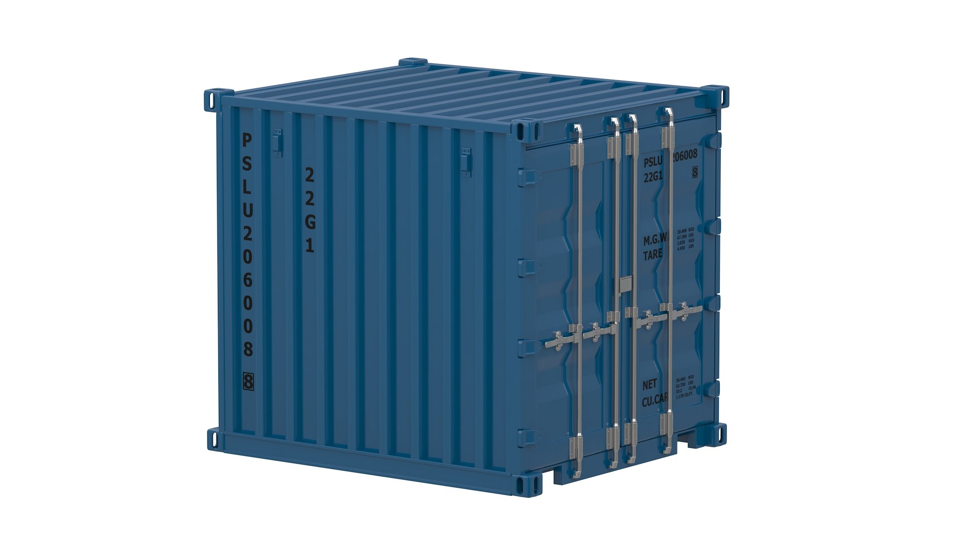 8ft Shipping Container Gray Model - TurboSquid 2347353
