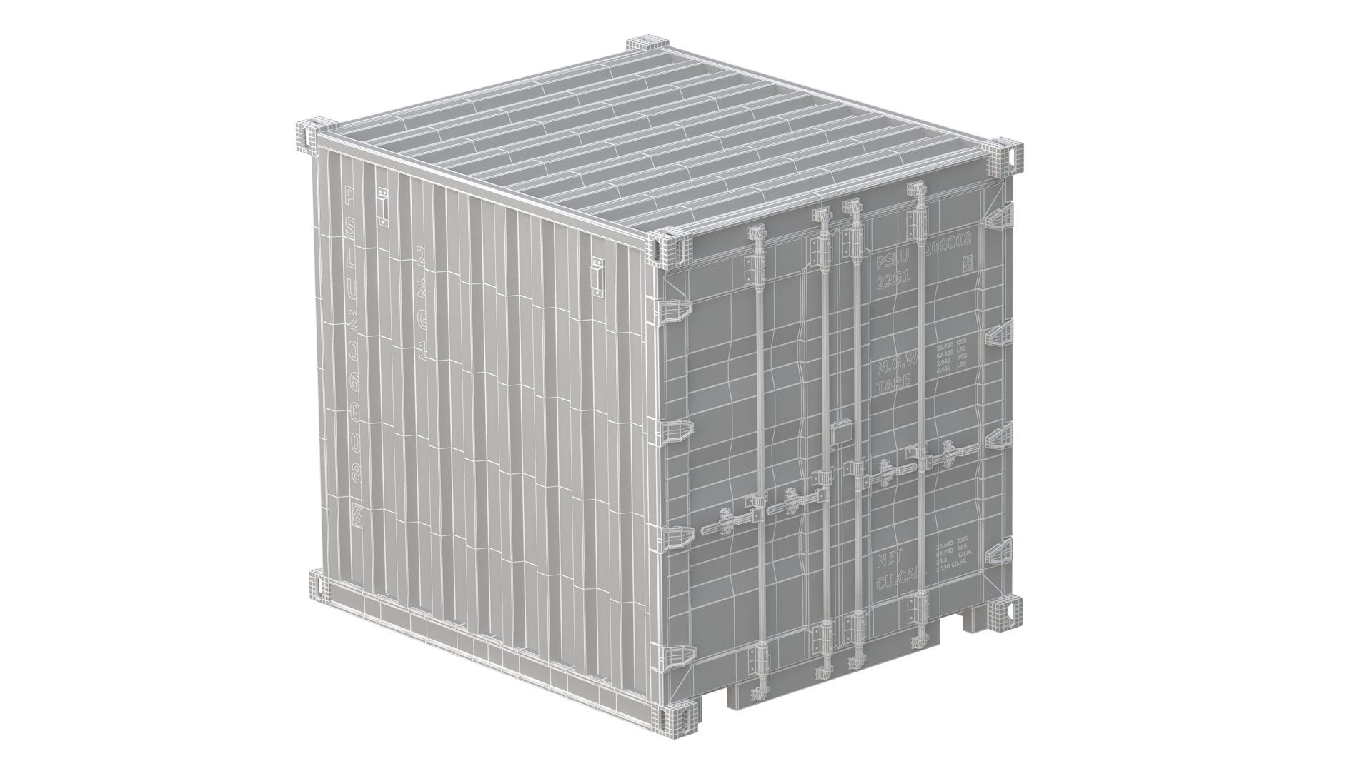 8ft Shipping Container Gray Model - TurboSquid 2347353