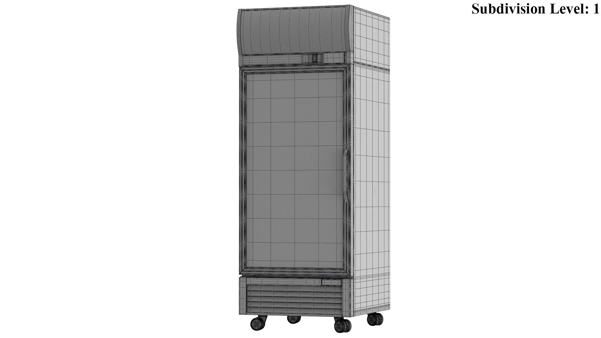 Detailed Single Door Commercial Fridge 3D Model - TurboSquid 2031874
