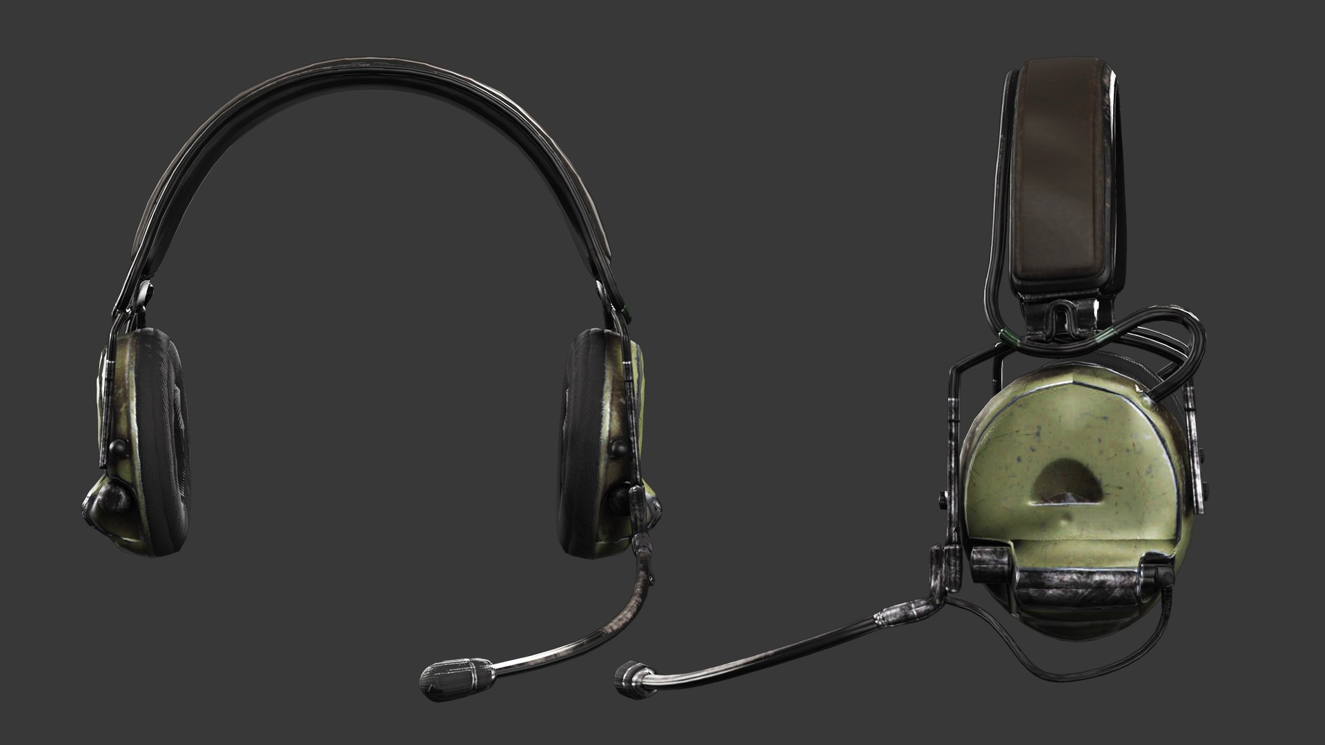3D Model Tactical Comms Headset With Mic - Game Ready - TurboSquid 2426084