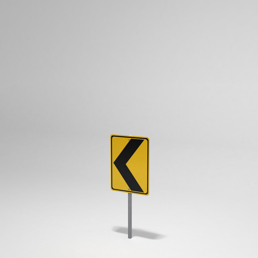 3ds Street Sign Sharp Turn