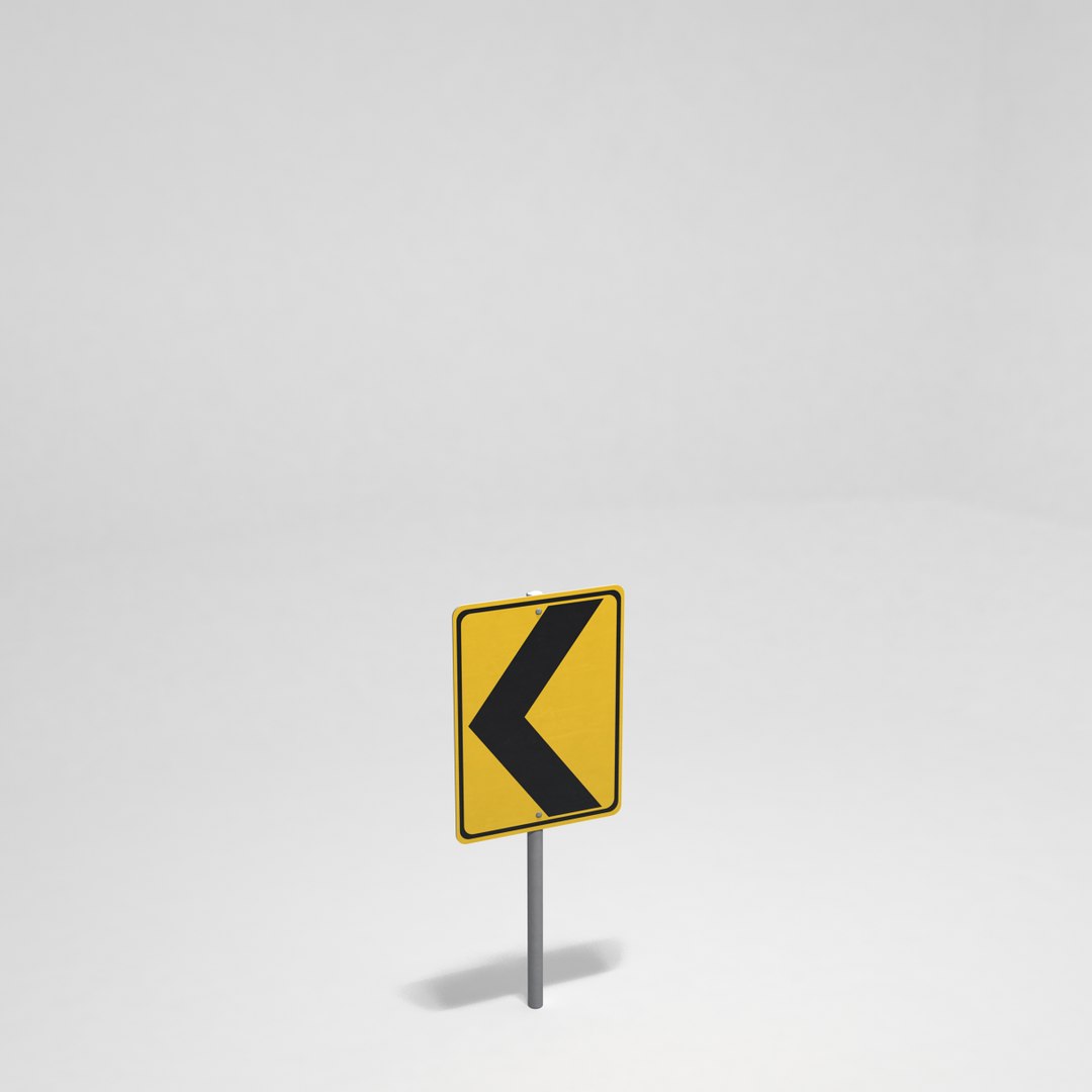 3ds Street Sign Sharp Turn