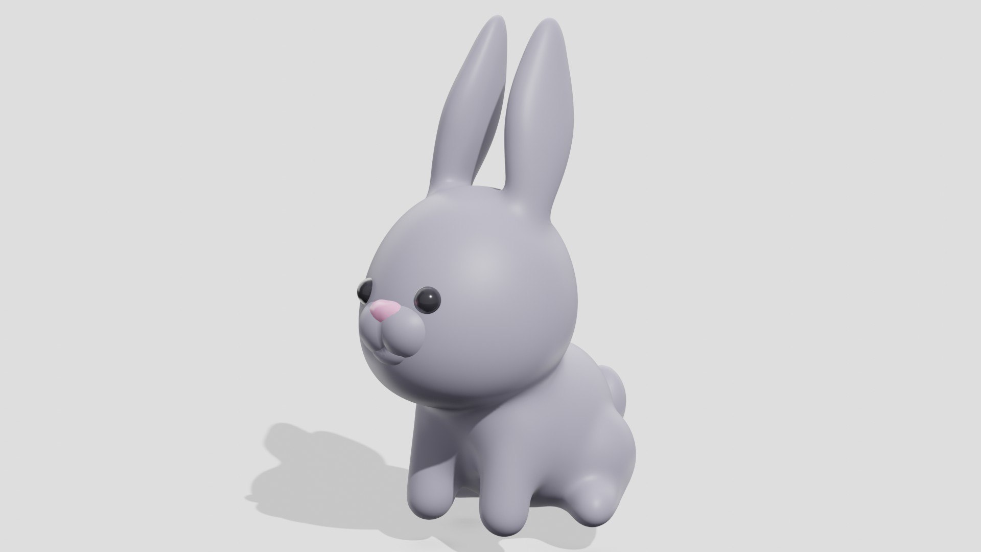 3D Cute Gray Rabbit Model - TurboSquid 2101598
