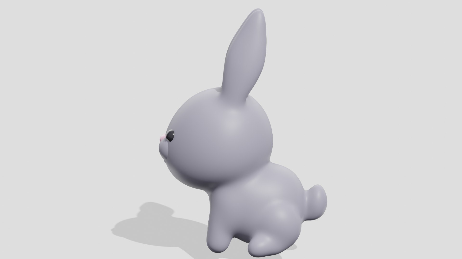 3D Cute Gray Rabbit Model - TurboSquid 2101598