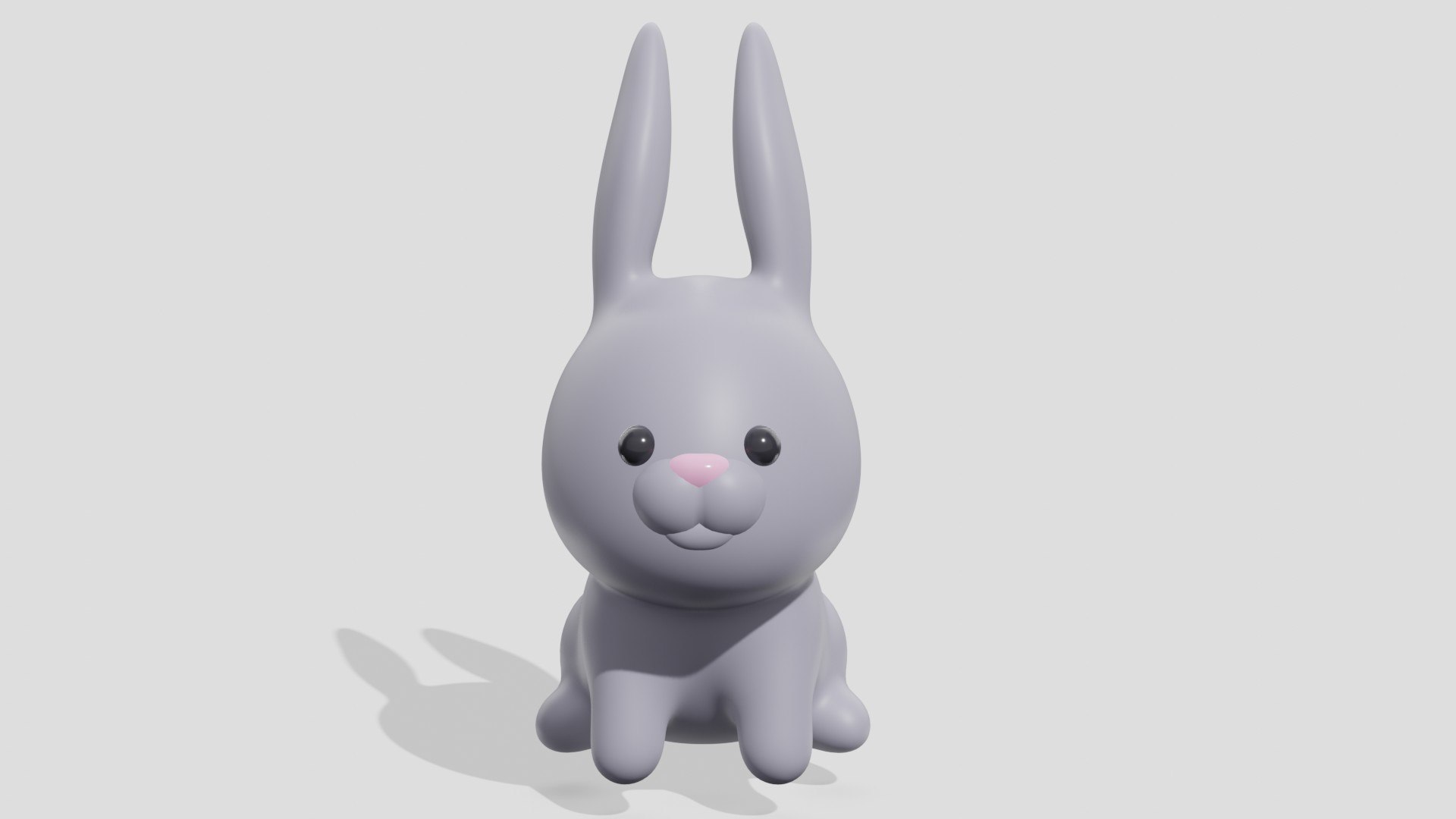 3D Cute Gray Rabbit Model - TurboSquid 2101598