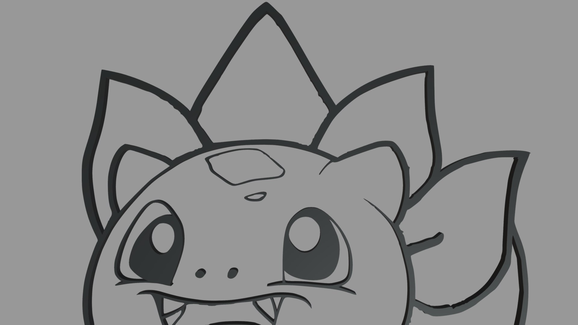 Bulbasaur Wall Silhouette 01 3D - TurboSquid 2081261