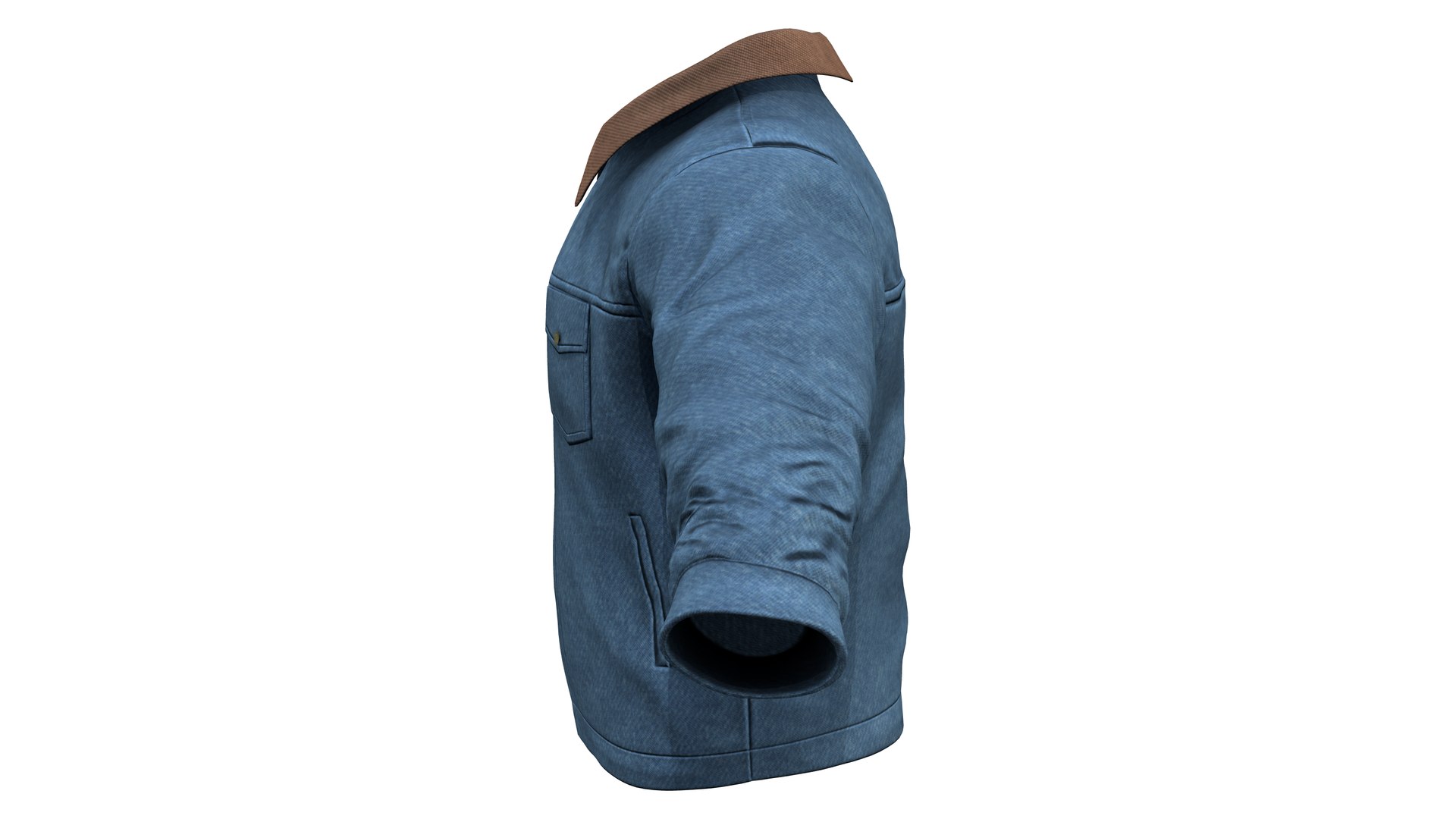 3D model Men Open Front Denim Jacket With TShirt - TurboSquid 2074386