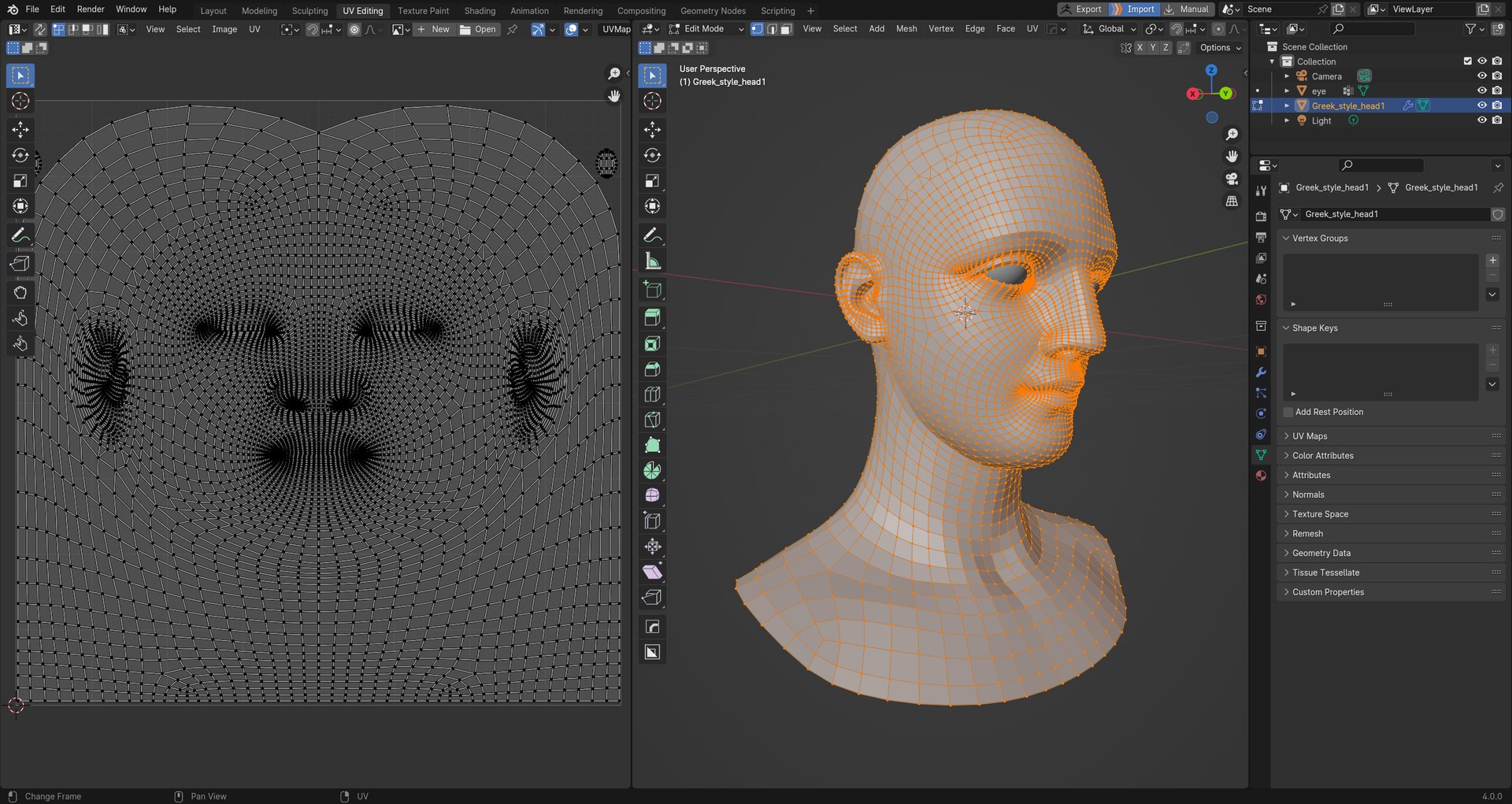 Basic High Model Of Ancient Greek Style Head Sculpture 3D Model 3D ...