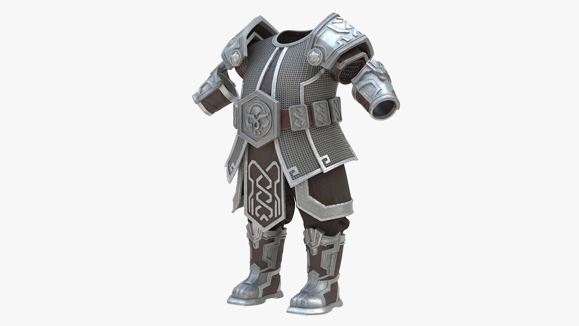 Steel Dwarven Armor With Chainmail 3D Model - TurboSquid 2391451