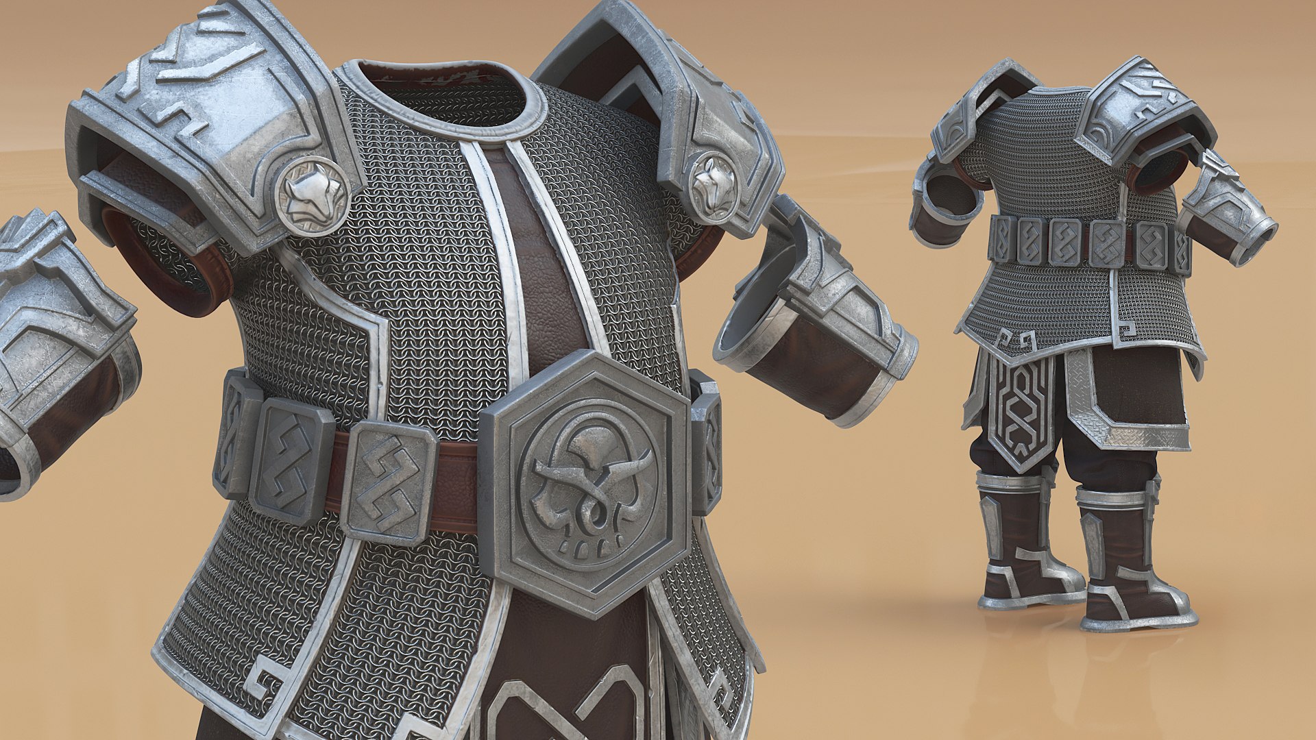 Steel Dwarven Armor With Chainmail 3D Model - TurboSquid 2391451
