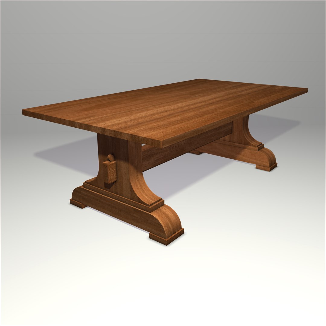 3d trestle table model
