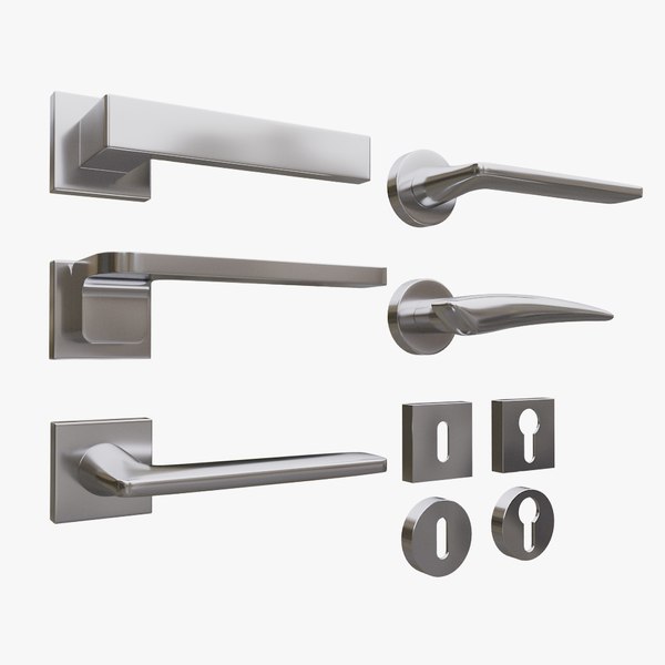 3d model of classic door handles