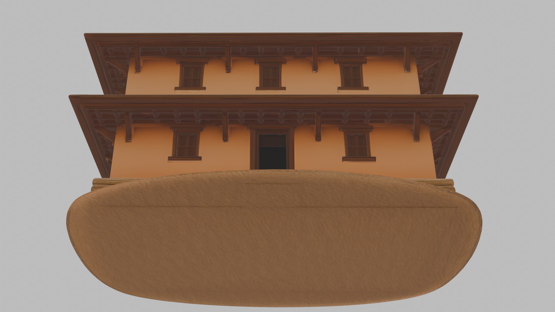 Traditional Asian Two Story Village House PBR Game Ready 3D Model 3D ...