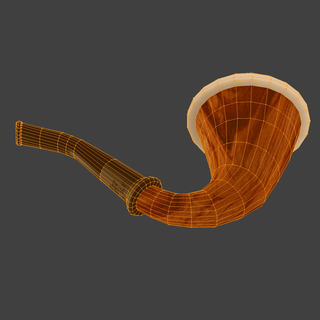 Wooden Calabash Pipe 3d Model