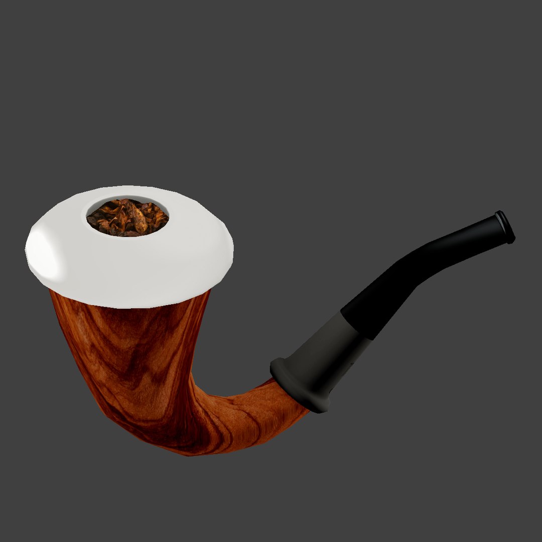 Wooden Calabash Pipe 3d Model
