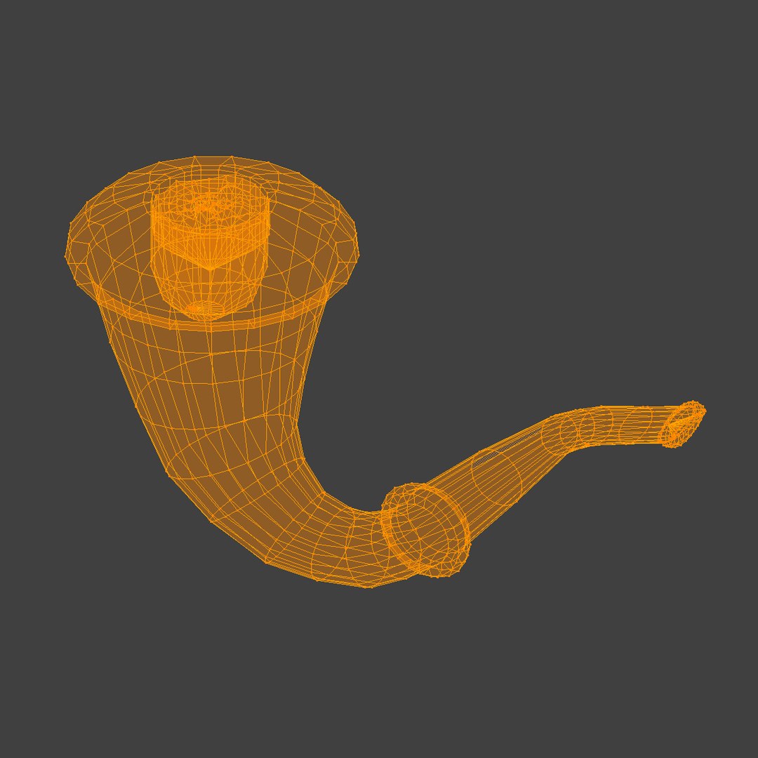 Wooden Calabash Pipe 3d Model