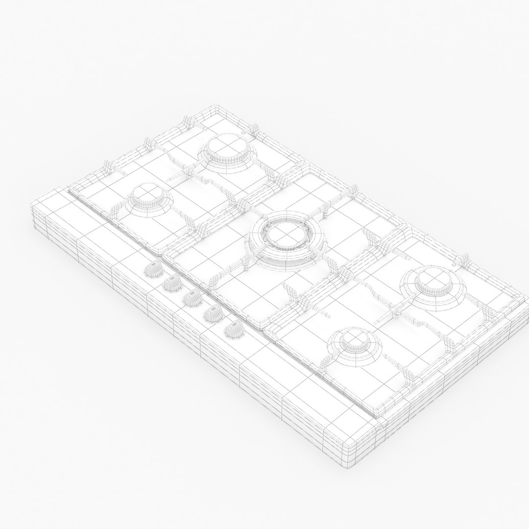Blanco 90cm Natural Gas Cooktop BCG95X 3D Model - TurboSquid 2019616