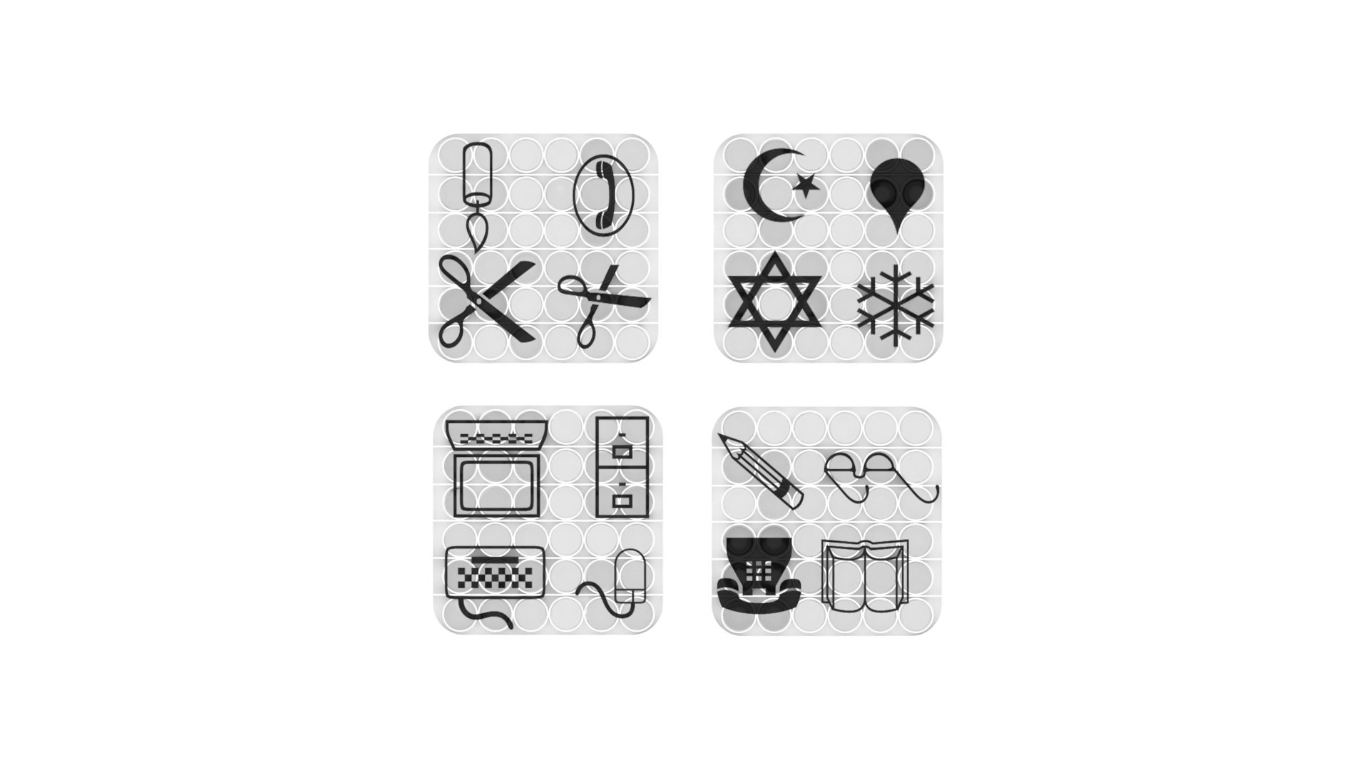 3D model Corel Wingdings Pop It Fidget Toys Set - TurboSquid 1798005