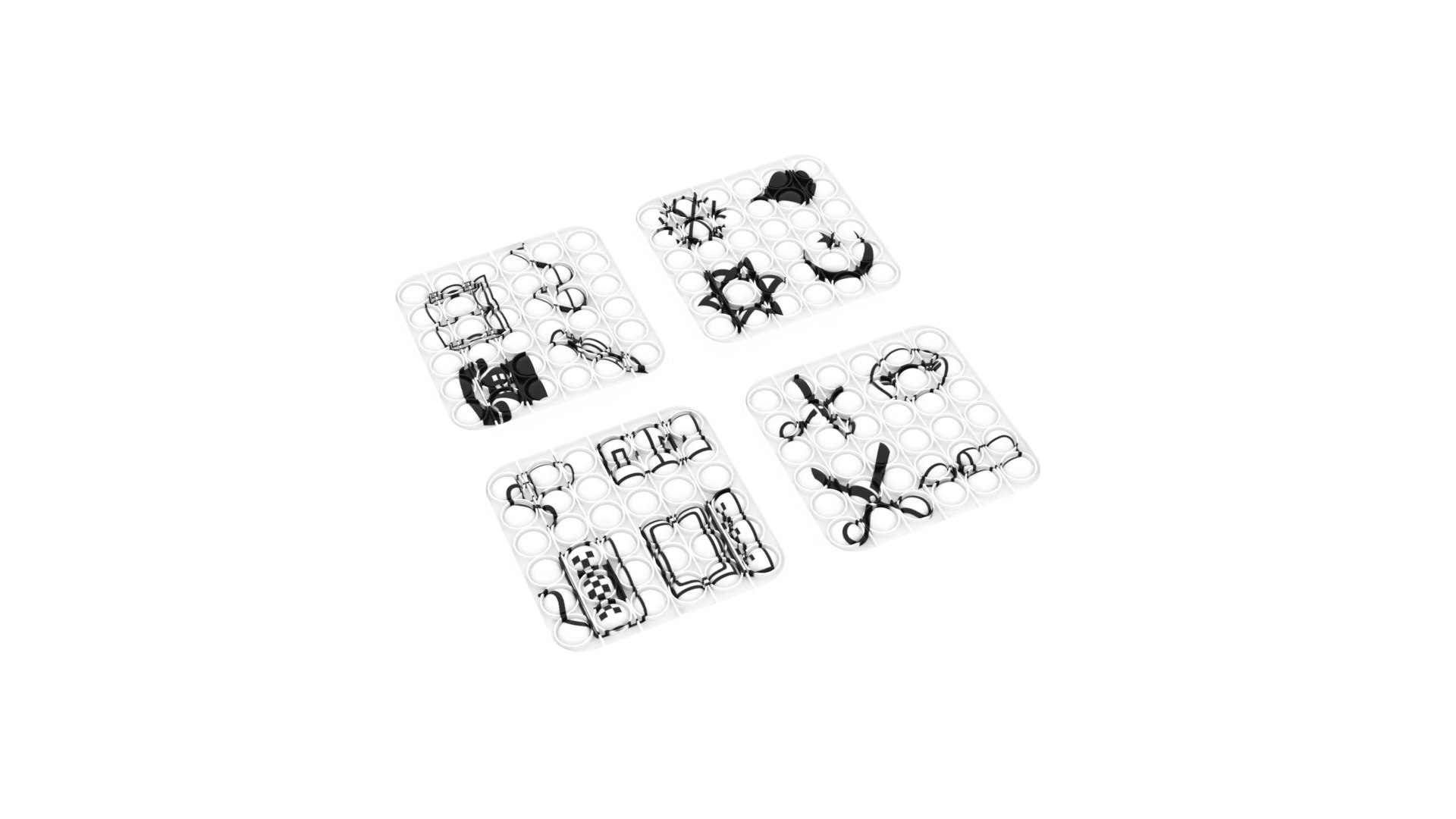 3D model Corel Wingdings Pop It Fidget Toys Set - TurboSquid 1798005