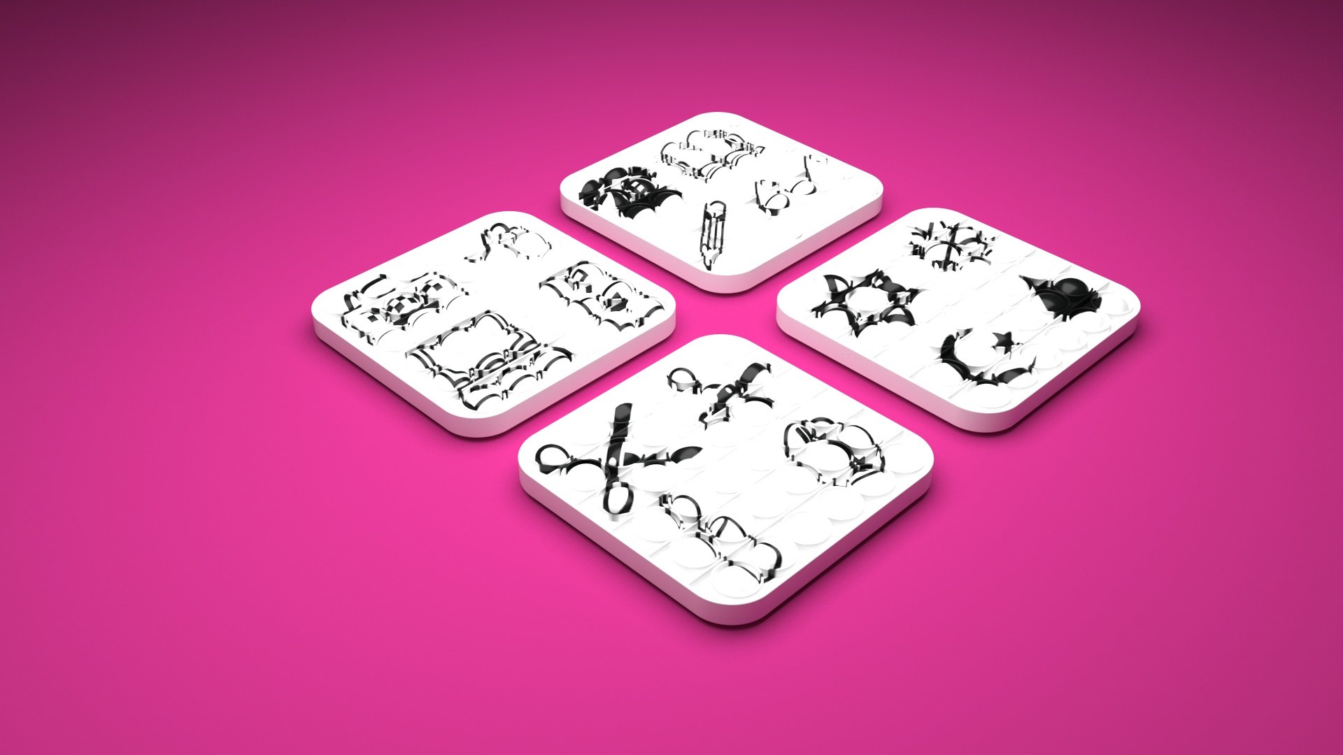 3D model Corel Wingdings Pop It Fidget Toys Set - TurboSquid 1798005