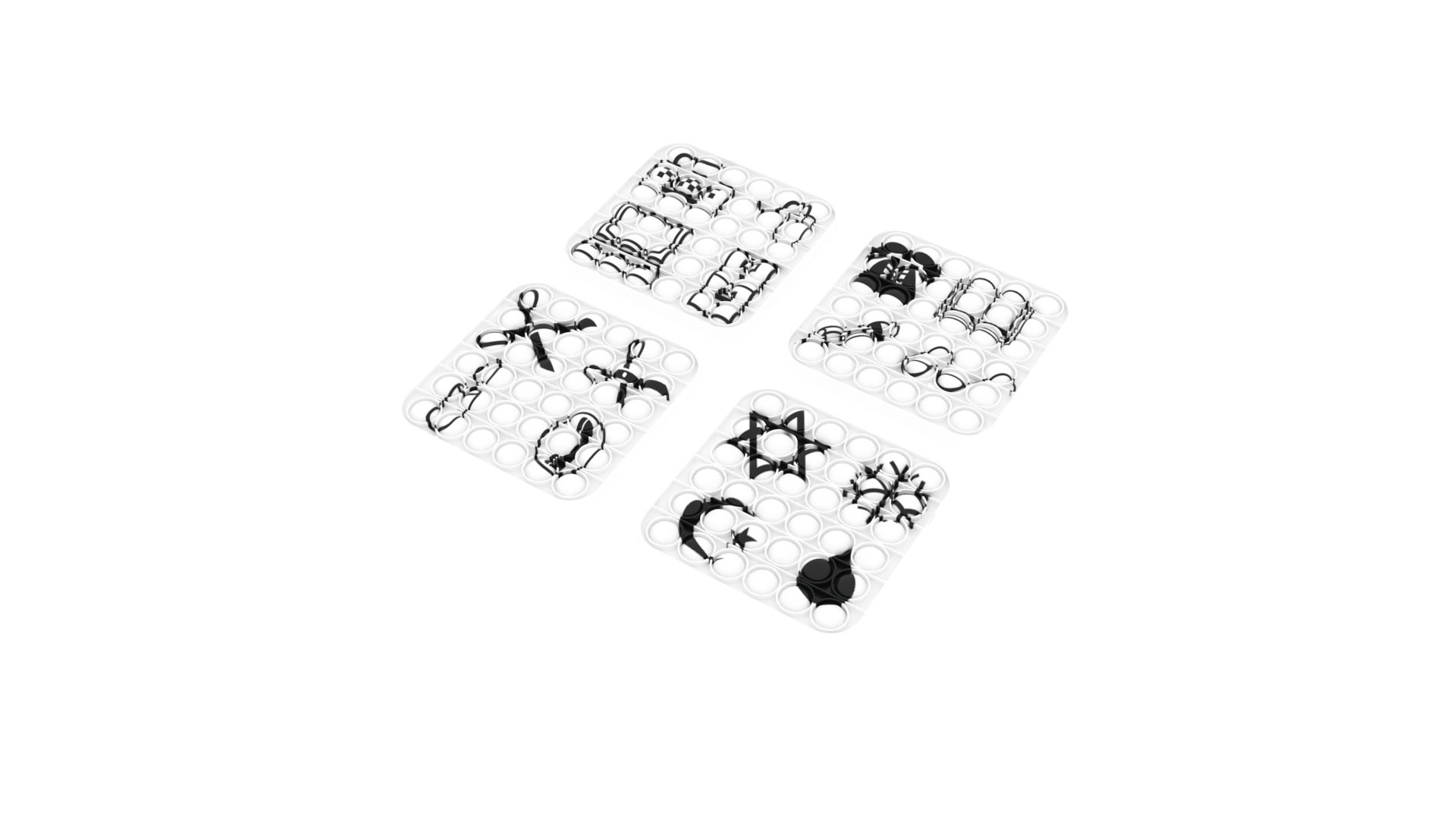 3D model Corel Wingdings Pop It Fidget Toys Set - TurboSquid 1798005