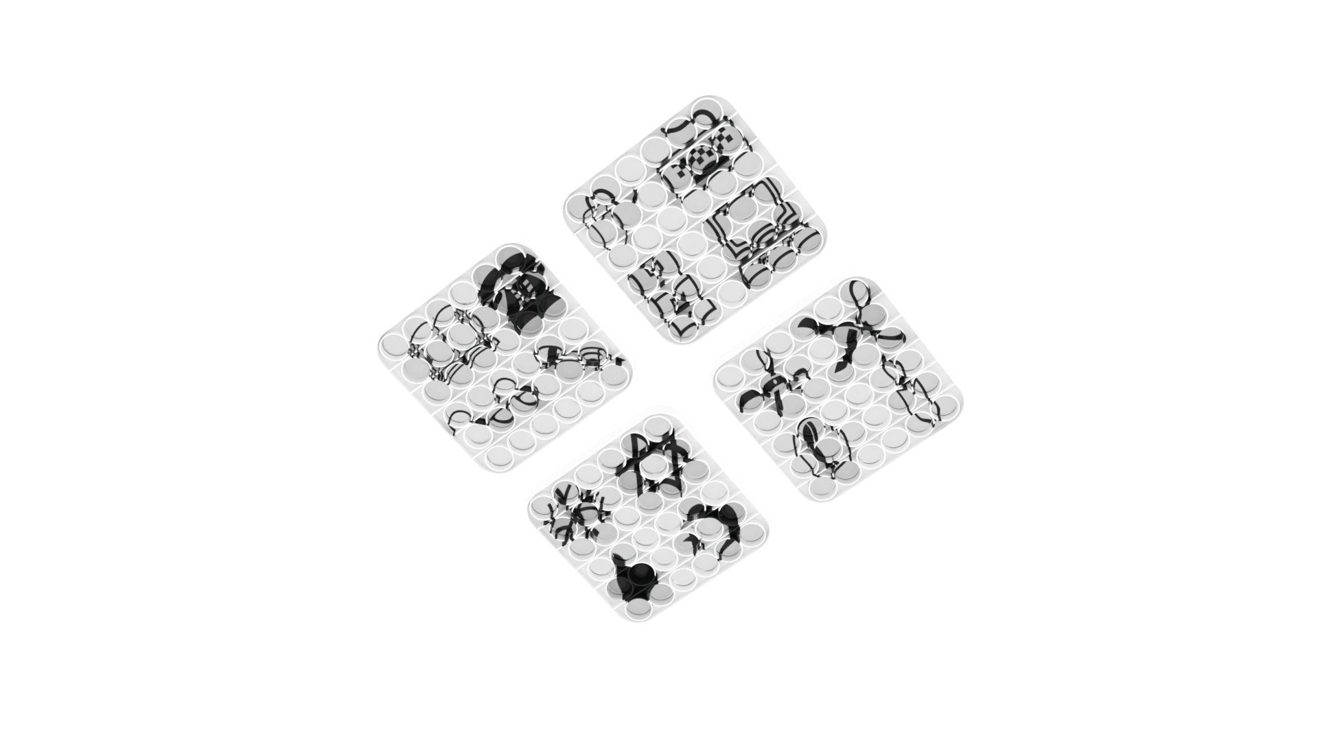 3D model Corel Wingdings Pop It Fidget Toys Set - TurboSquid 1798005