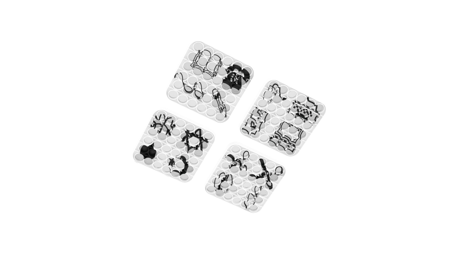 3D model Corel Wingdings Pop It Fidget Toys Set - TurboSquid 1798005