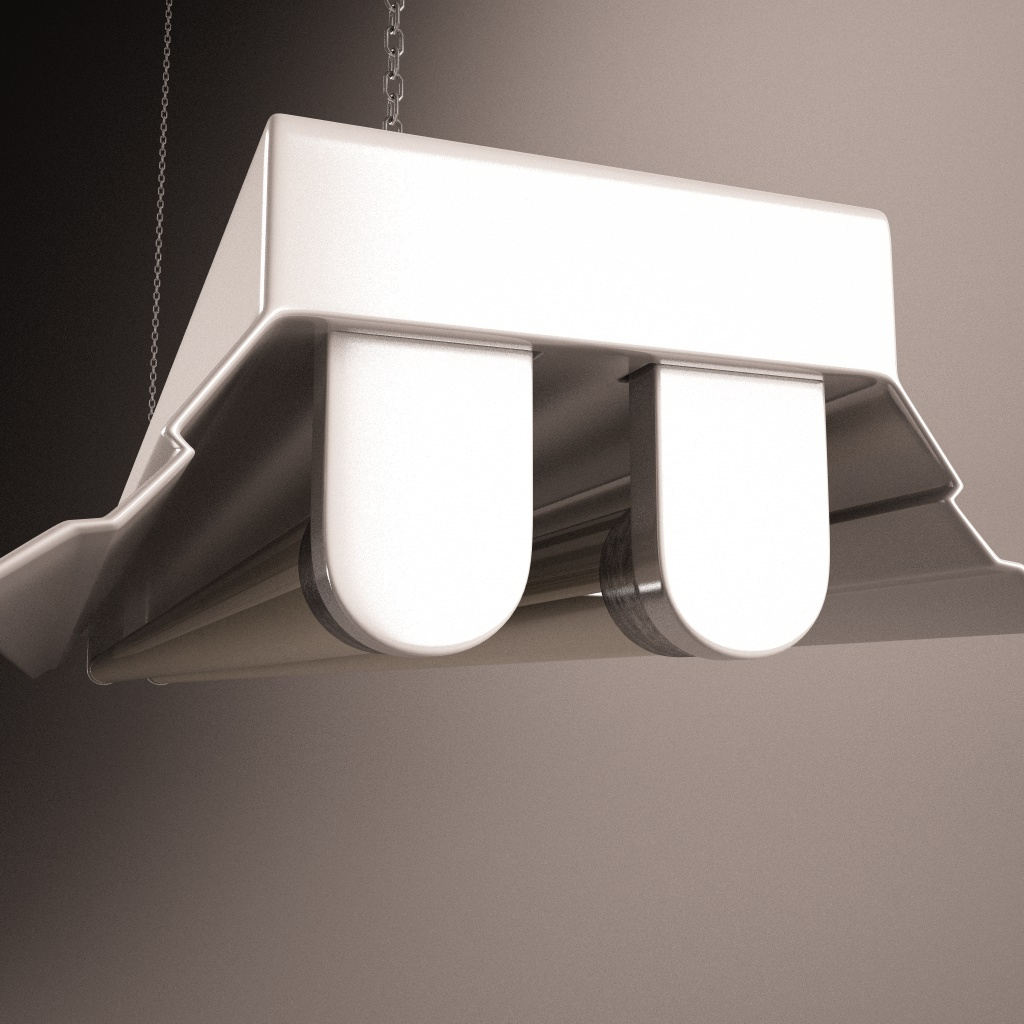 fluorescent light fixture c4d