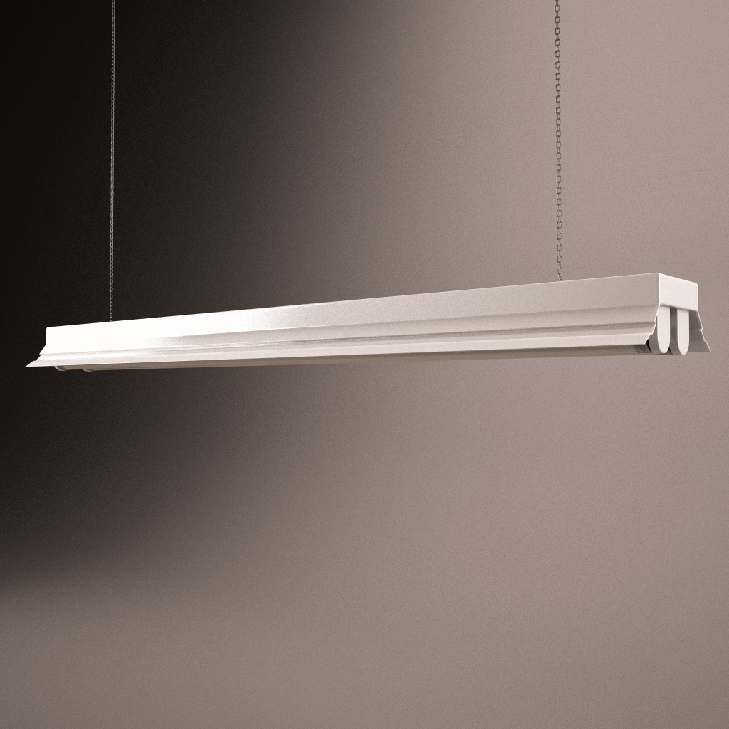 fluorescent light fixture c4d