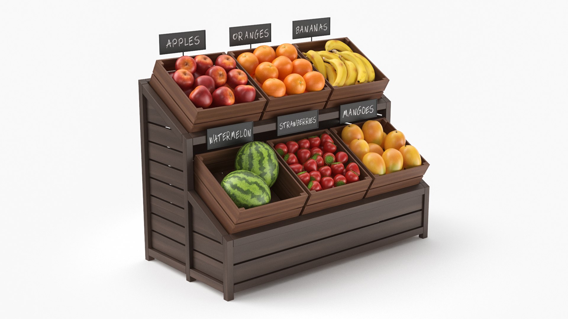 Supermarket Fruit Display 3D - TurboSquid 2409643