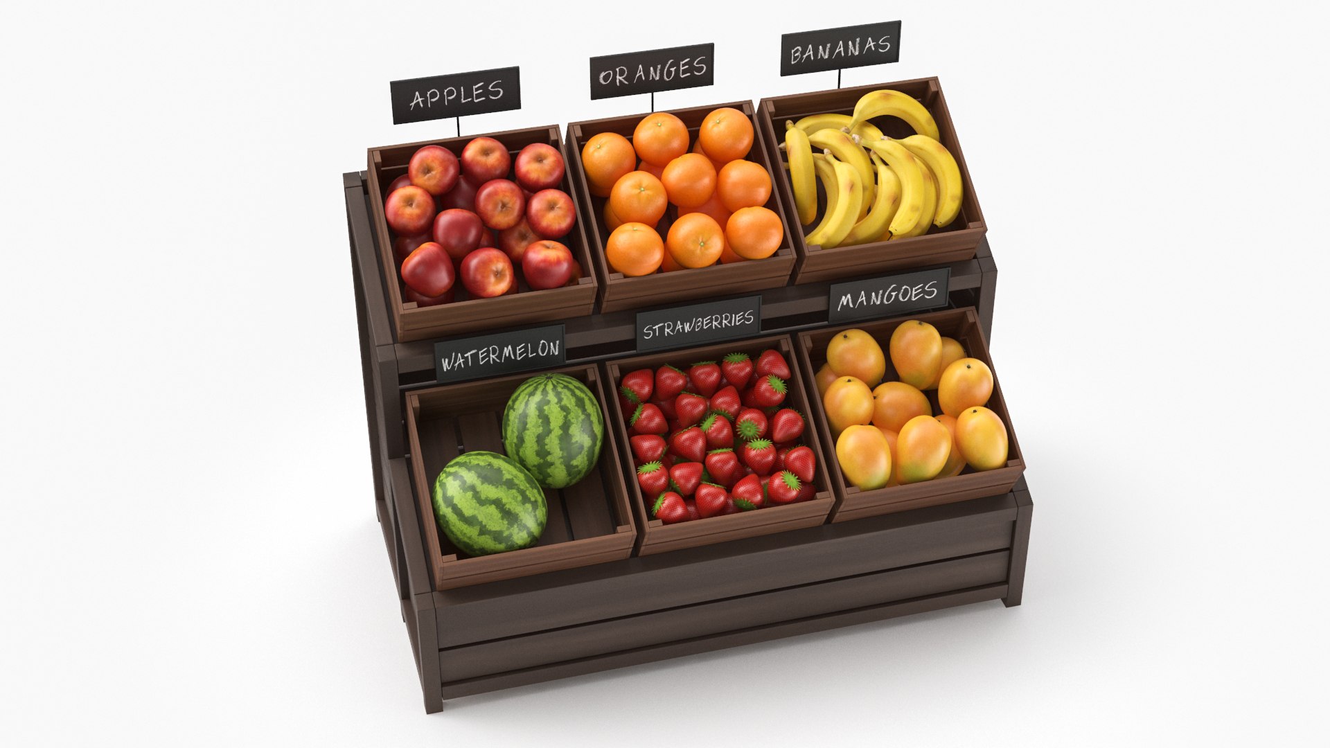 Supermarket Fruit Display 3D - TurboSquid 2409643