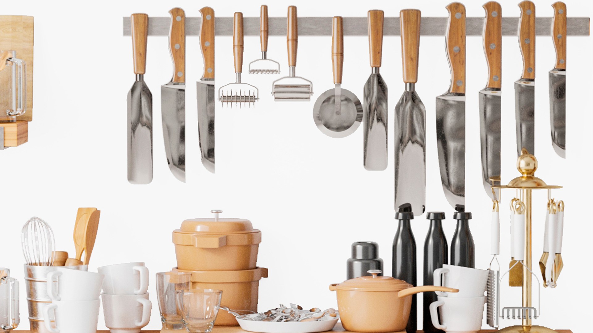 3D Model Kitchenware Set With Spices For Kitchen Or Restaurant 5 ...