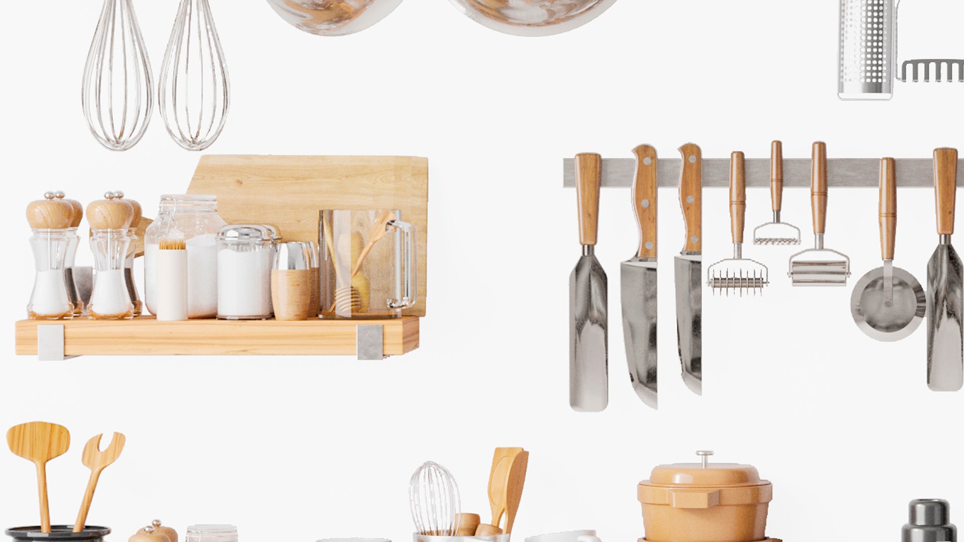 3D Model Kitchenware Set With Spices For Kitchen Or Restaurant 5 ...