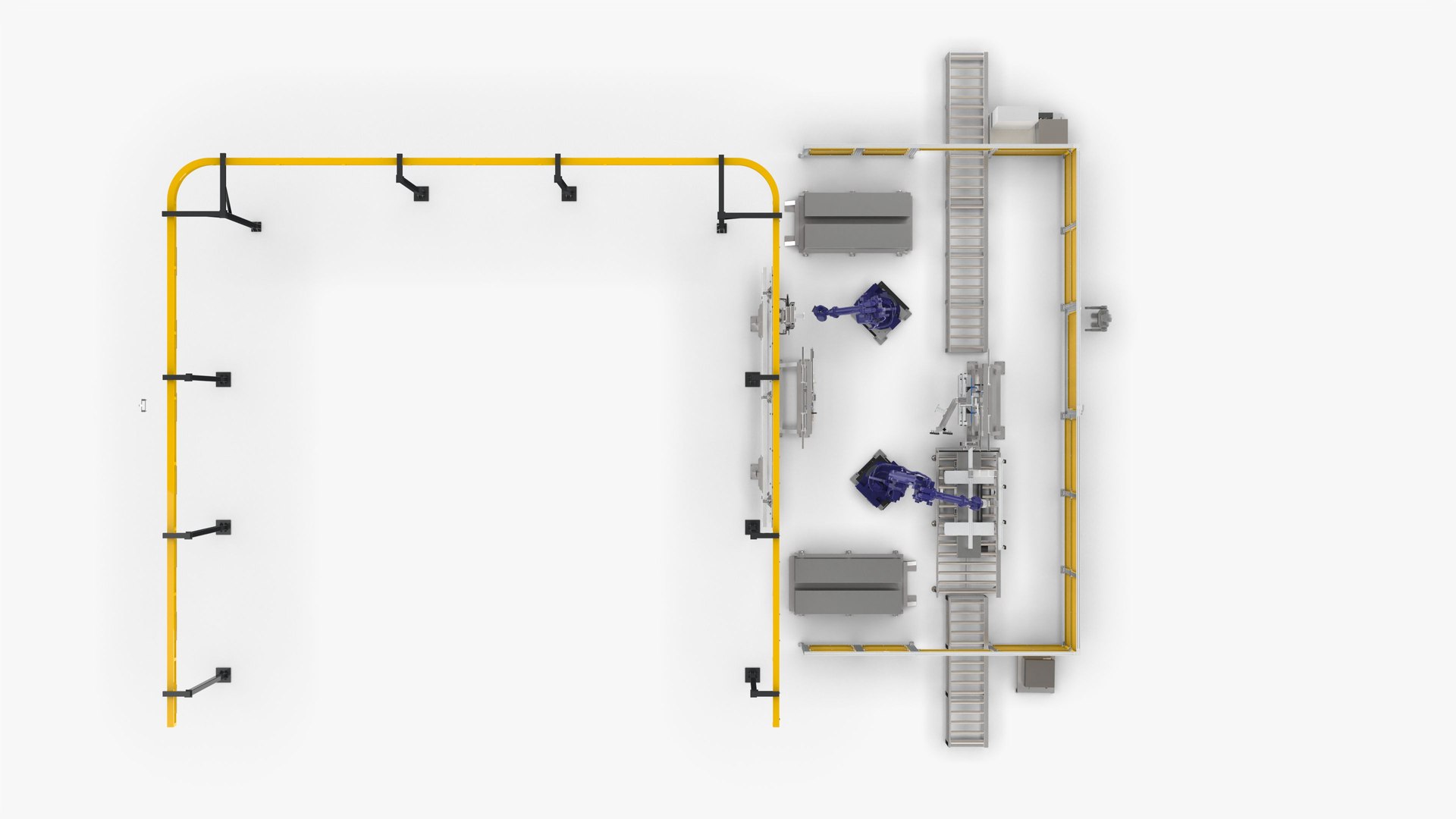 Automatic Loading And Unloading Robot Powder Spraying Line 3D ...
