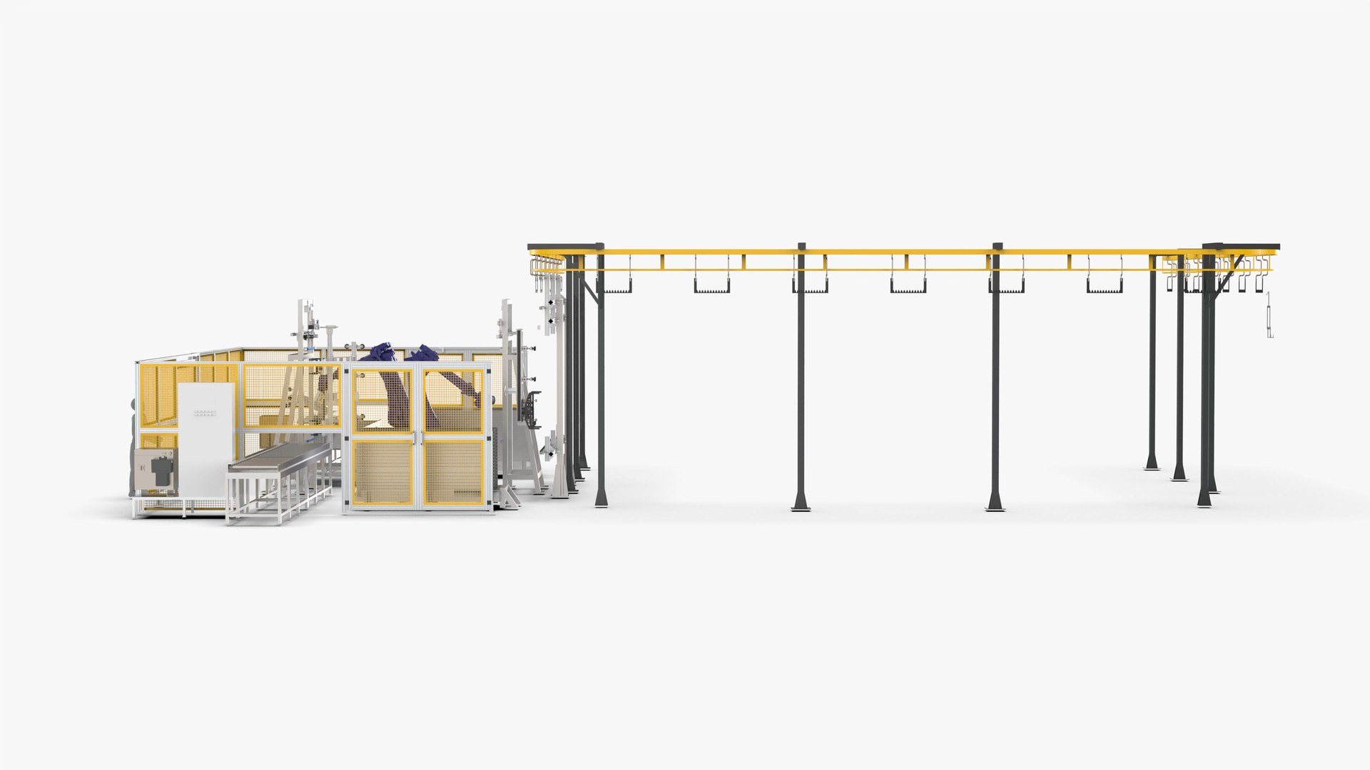 Automatic Loading And Unloading Robot Powder Spraying Line 3D - TurboSquid 2209043